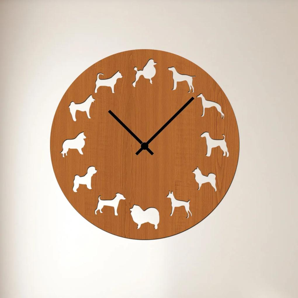 dřevo života Nástěnné PSI hodiny Barevný vzor: Bílá, Velikost hodin: 40x40