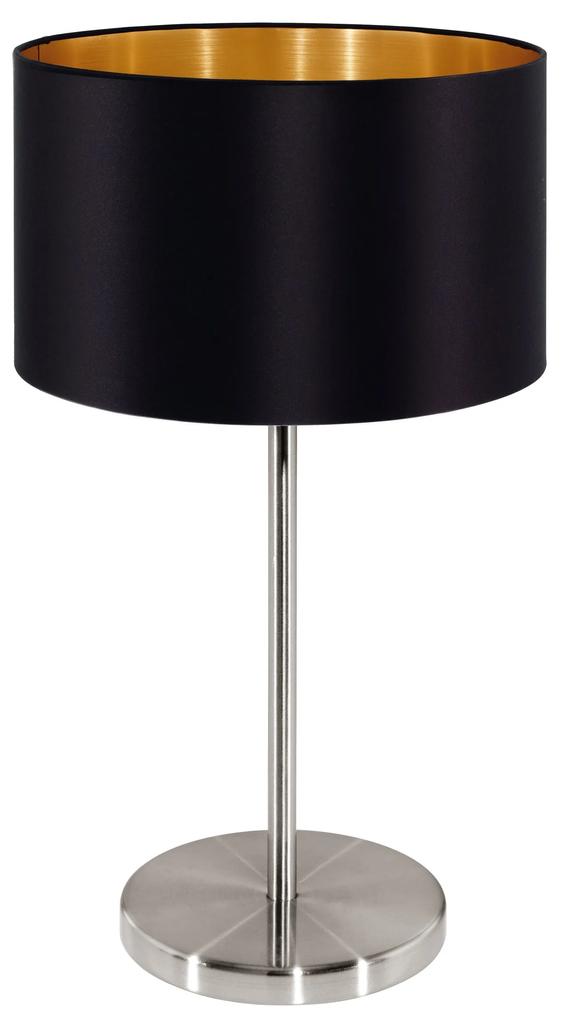 Eglo 31627 Maserlo black - Stolní moderní lampa v černé a zlaté barvě + Dárek LED žárovka, 1 x E27, výška 42cm