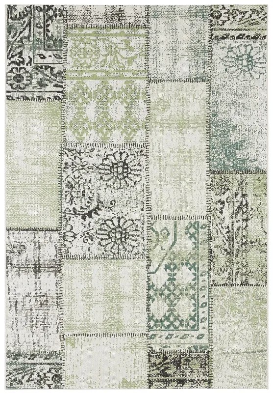 NORTHRUGS - Hanse Home koberce Kusový koberec Beach 103846 Green/Cream/Black – na ven i na doma - 160x230 cm