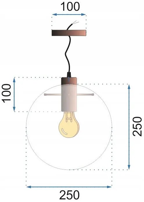 Toolight - Závěsné skleněné stropní svítidlo Lassi 25 cm, růžové zlato, OSW-00131