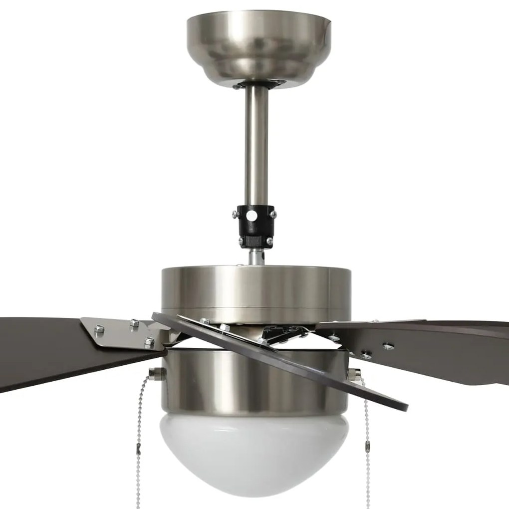 Stropní ventilátor se světlem 76 cm tmavě hnědý