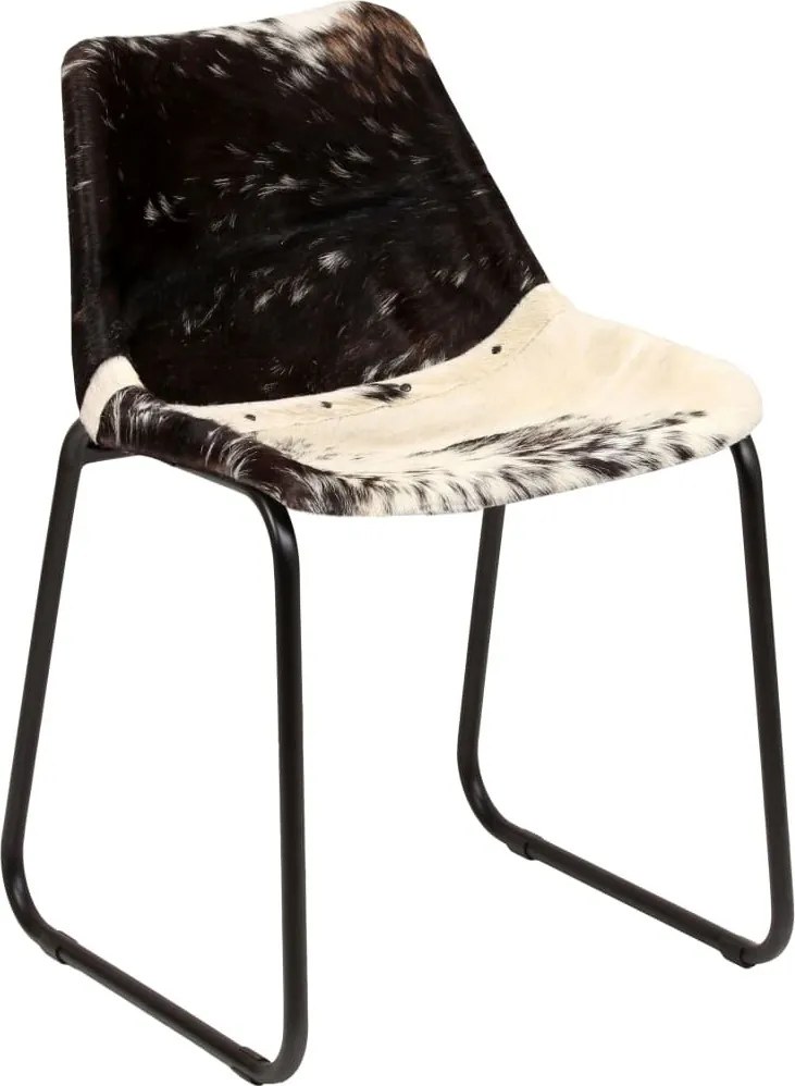 vidaXL Jídelní židle 2 ks pravá kůže [245183] Barva: Černobílý