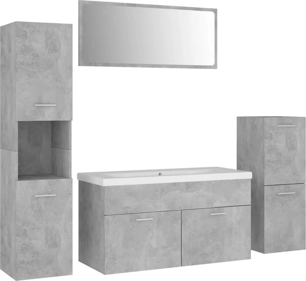 vidaXL Set koupelnového nábytku dřevotříska [3071112] Barva: bílá s vysokým leskem