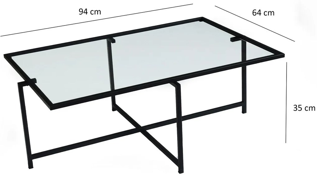 Designový konferenční stolek Vallerie 94 cm černý