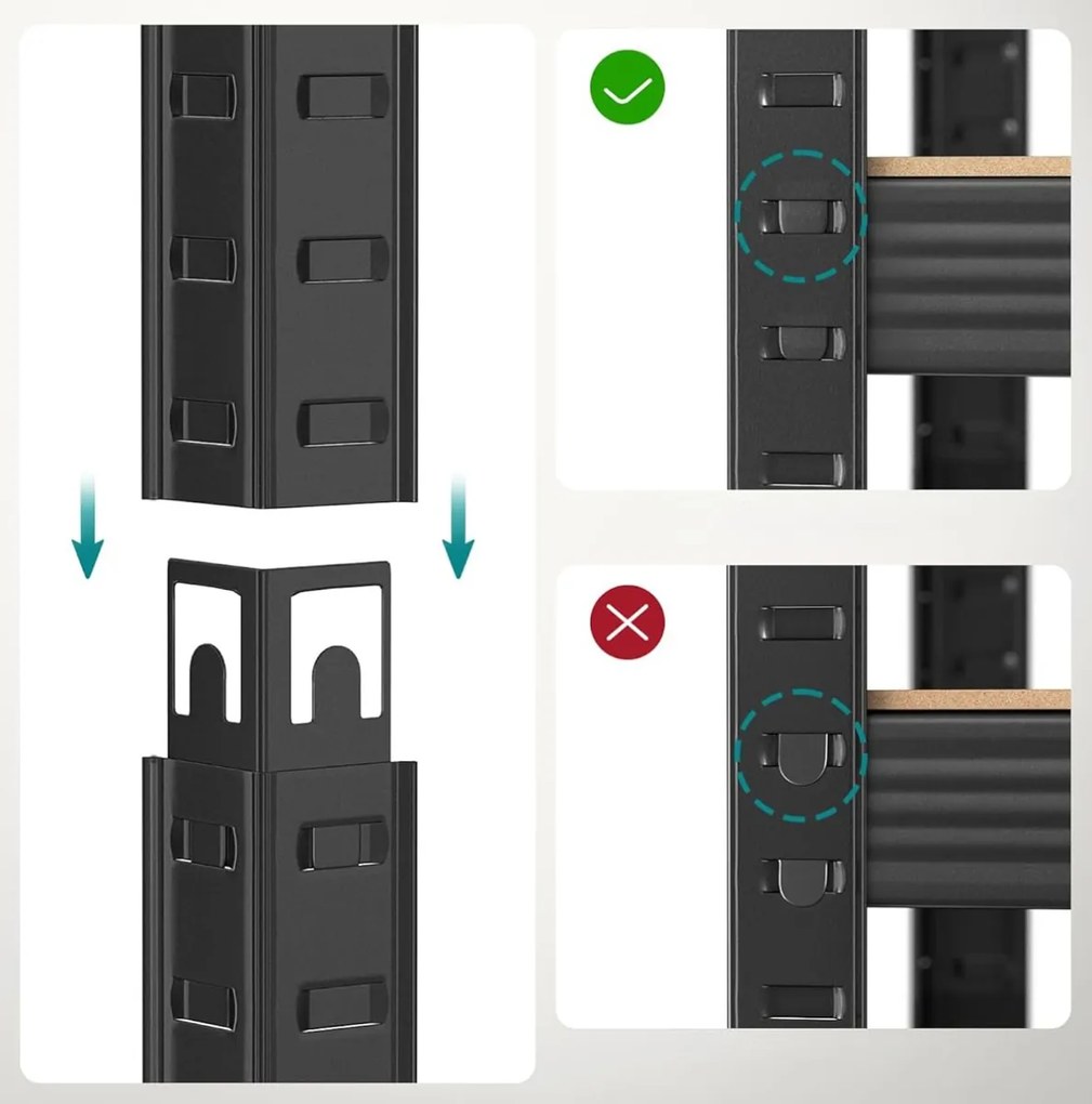 Kovový policový regál TAYLOR 5 polic 150x75 cm