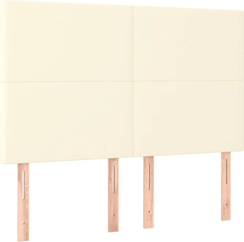Box spring postel s matrací krémová 140x190 cm umělá kůže 3132377