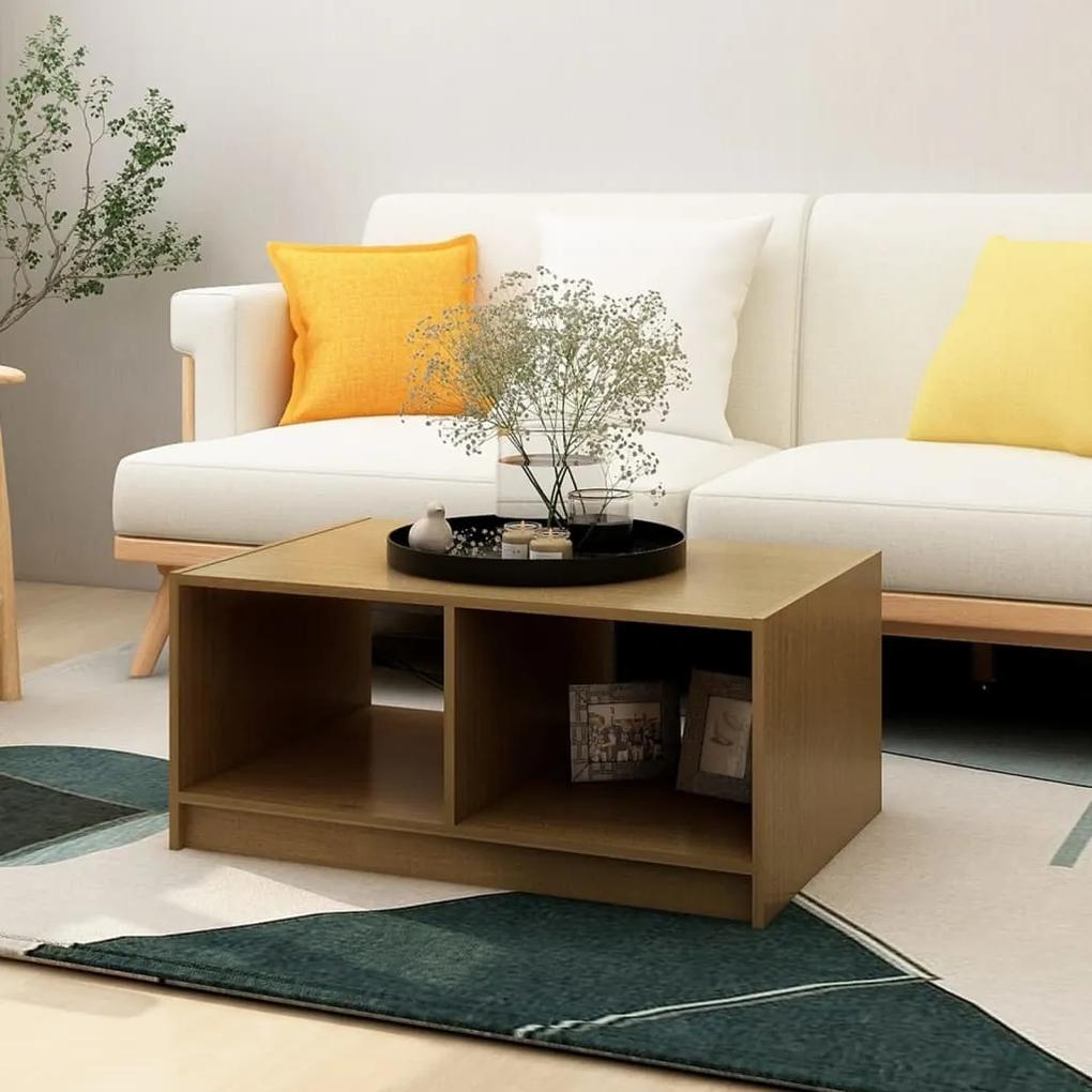 vidaXL Konferenční stolek 75 x 50 x 33,5 cm masivní borové dřevo [809910] Barva: Šedá