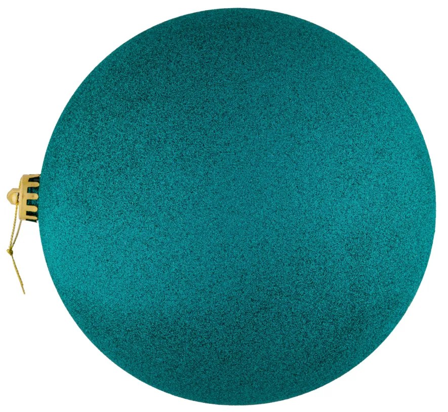 Velká vánoční ozdoba 30 cm plastová koule paví zelená glitter