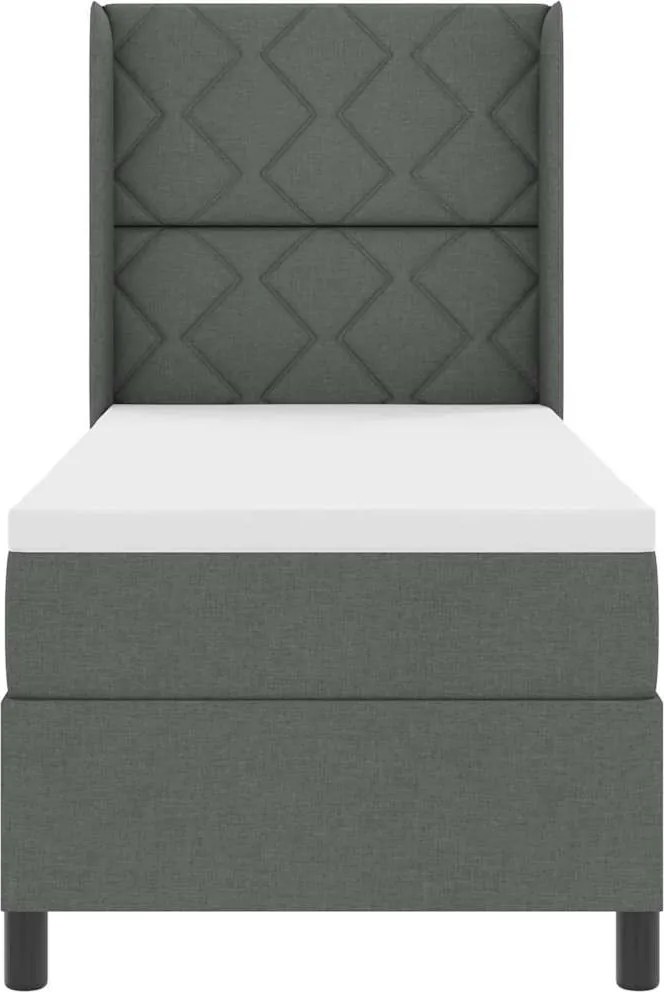 Postel s boxspringem s polštářem Tmavě šedá 200 x 80 cm textil 3341673