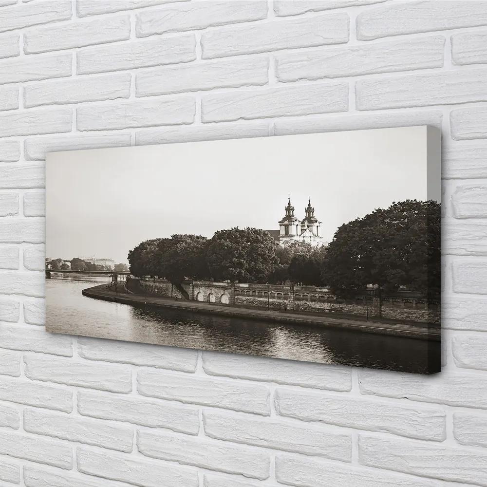 Obrazy na plátně Krakow River bridge 120x60 cm