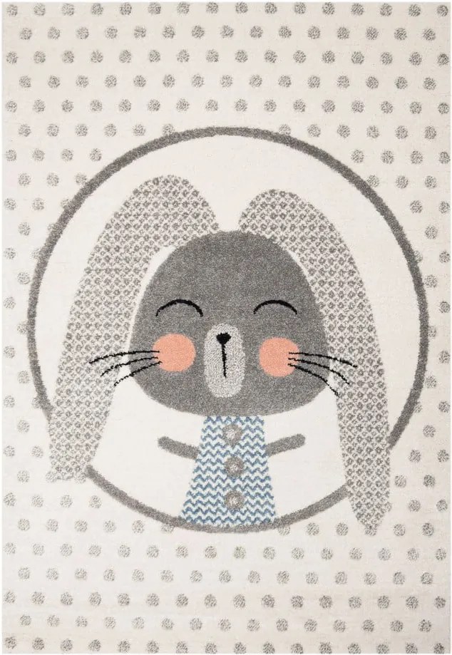 Béžový dětský koberec s šedými detaily Zala Living Rabbit, 120 x 170 cm