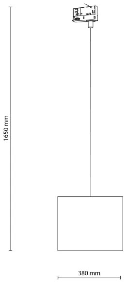 Lustr na lanku 3-fáz. lišto. systému TRACER 1xE27/15W/230V pr. 30 cm černá/šedá