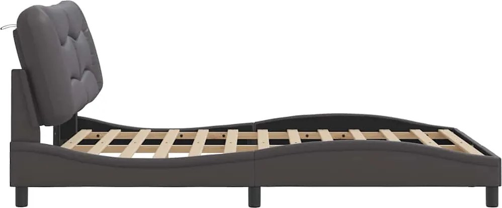 Rám postele bez matrace Hvar šedý 120x200 cm umělá kůže 3207991