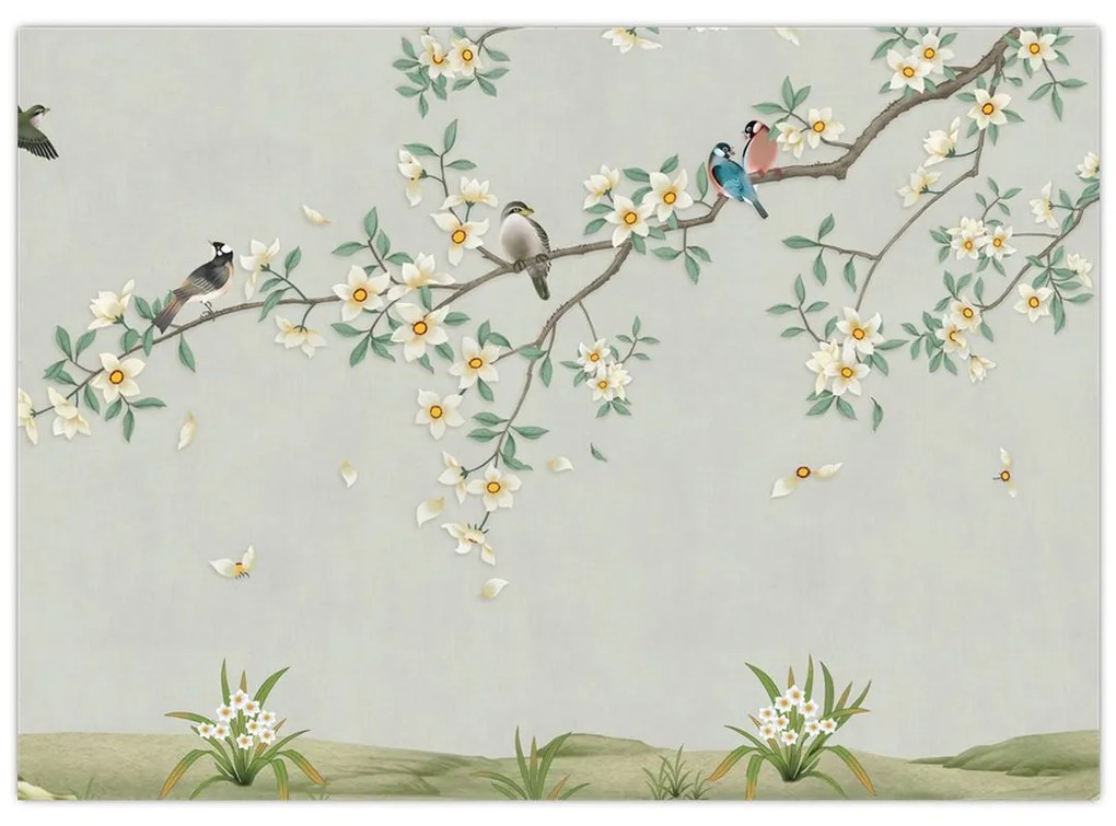 Skleněný obraz - Ptačí slet (70x50 cm)