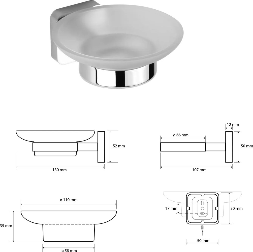 Sapho Sapho, INSIA mýdlenka, mléčné sklo, chrom
