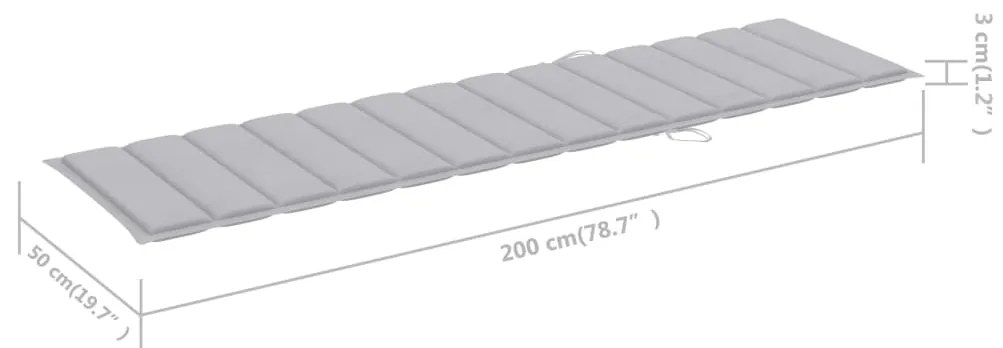vidaXL Marketos Zahradní lehátka 2 ks s šedou poduškou masivní teak