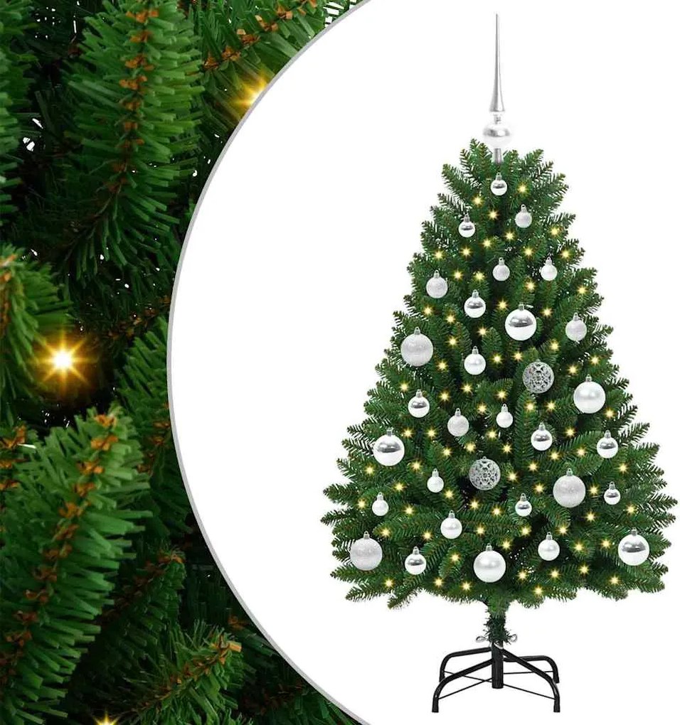 Umělý vánoční stromeček 120 cm 150 LED Teplá bílá PVC a ocel 3395672