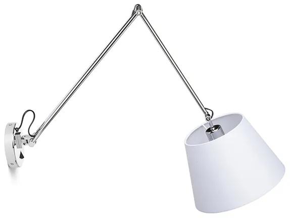 RENDL R12482 ASHLEY nástěnná lampa, s ramenem bílá chrom