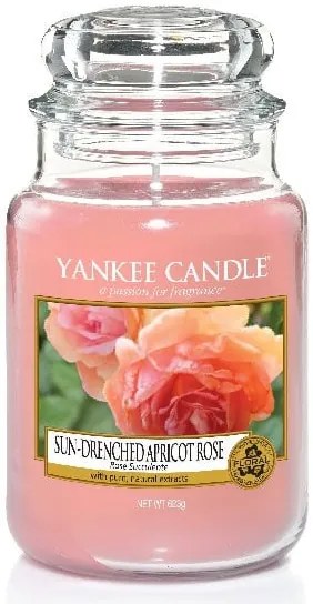 Aromatická svíčka, Yankee Candle Sun-Drenched Apricot Rose, hoření až 150 hod