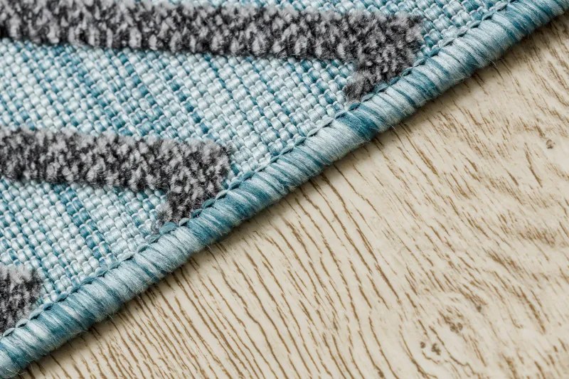 Dywany Łuszczów, Kusový koberec Botanic 65242 Feathers aqua – na ven i na doma, 117x170, modrá, chodba / předsíň