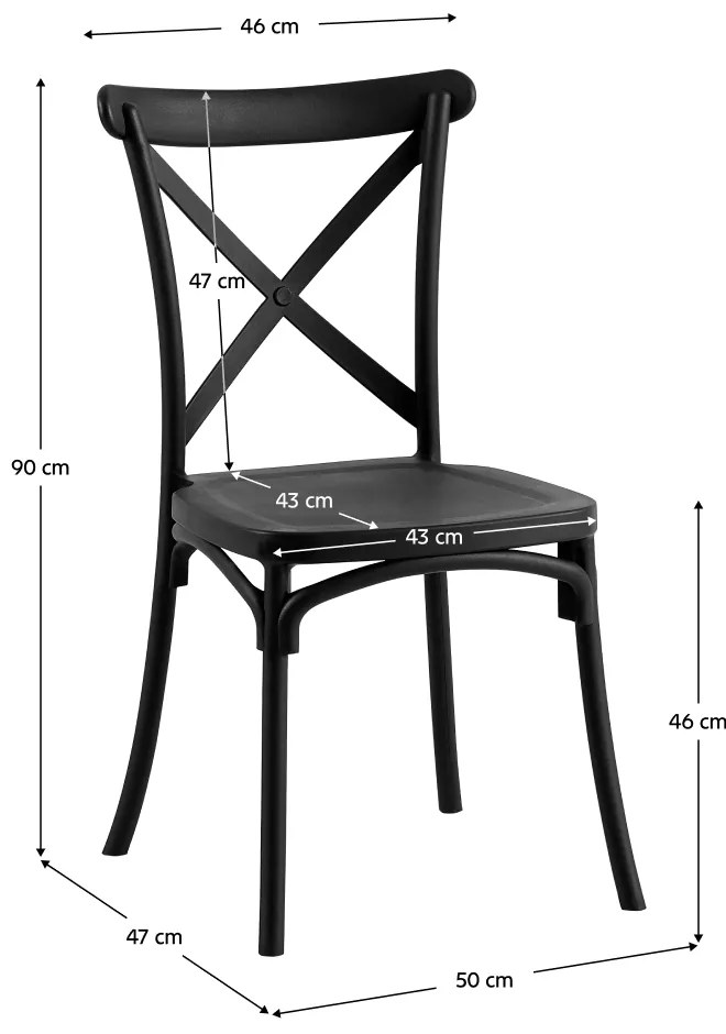 Kondela Stohovatelná židle, černá, SAVITA