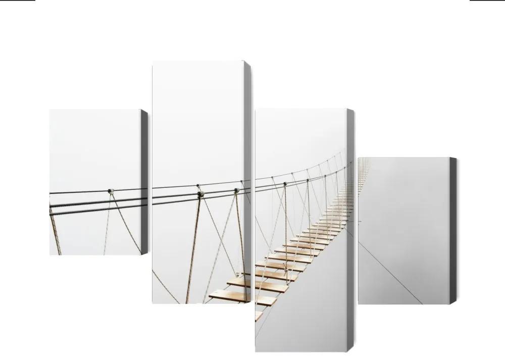 Vícedílný obraz Visutý Most V Mlze Nedostatek Nedostatek Plátno Canvas 160x100
