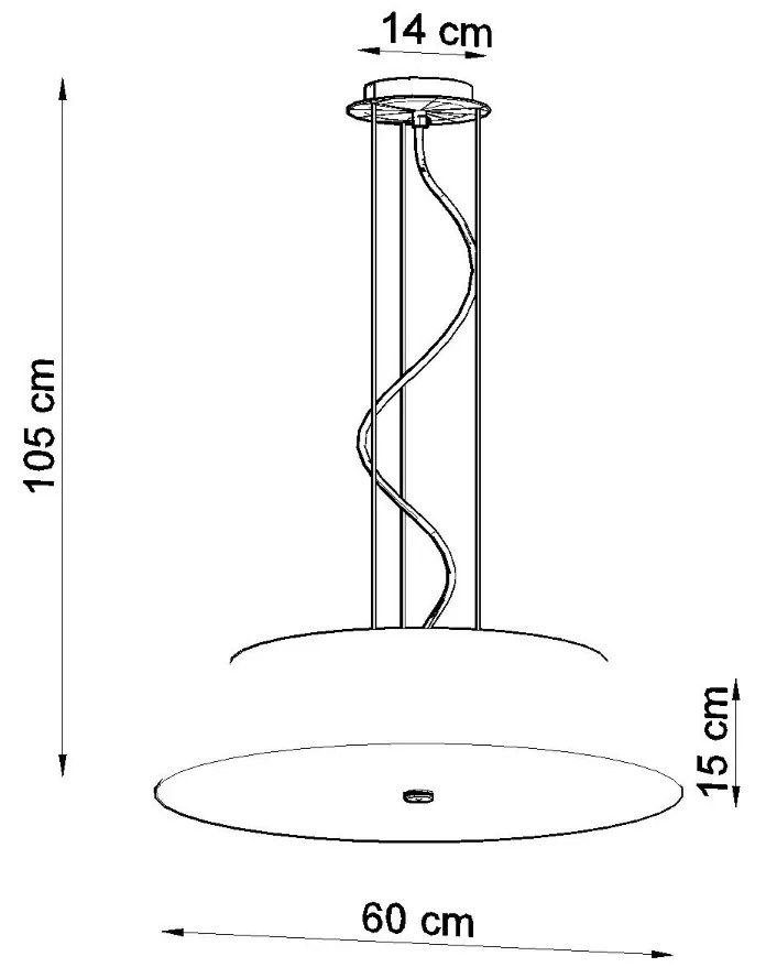 Závěsné svítidlo Vega, 1x černé textilní stínítko, (bílé sklo), (fi 60 cm)
