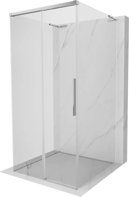 Mexen Rox-3SL, 3-stěnná roztahovací sprchová kabina 110 x 110 cm, 8mm čiré sklo, chromový profil, 8C2L-110-110-01-00-3S