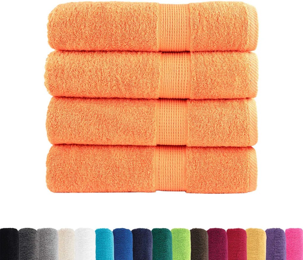 Prémiové osušky SOLUND 4 ks oranžové 100x150 cm 600 g/m² 137384