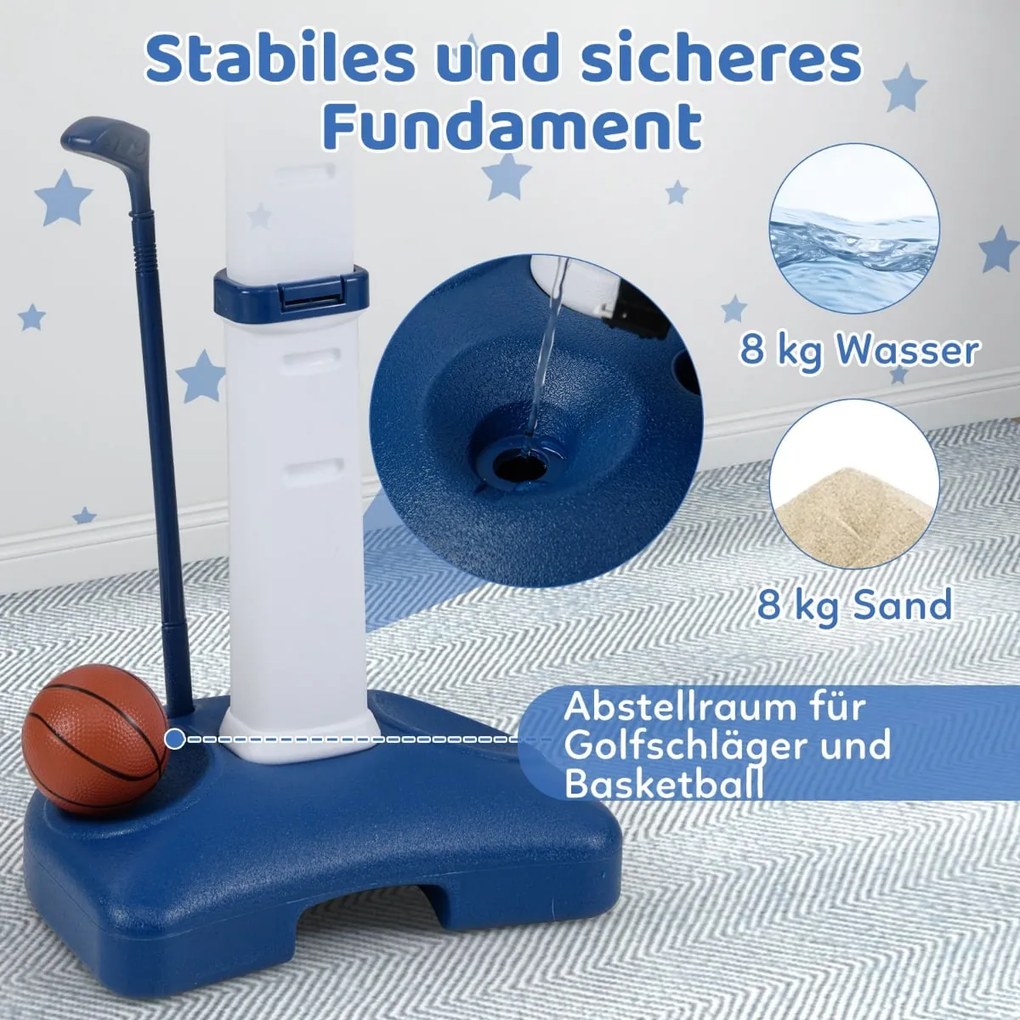 Costway 4 v 1 Sada dětských basketbalových košů 100-140 cm Výškově nastavitelný