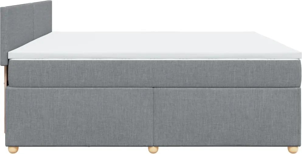 Box spring postel s matrací světle šedá 200 x 200 cm textil 3286780