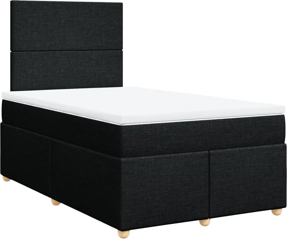 Box spring postel s matrací černá 120x200 cm textil 3293542