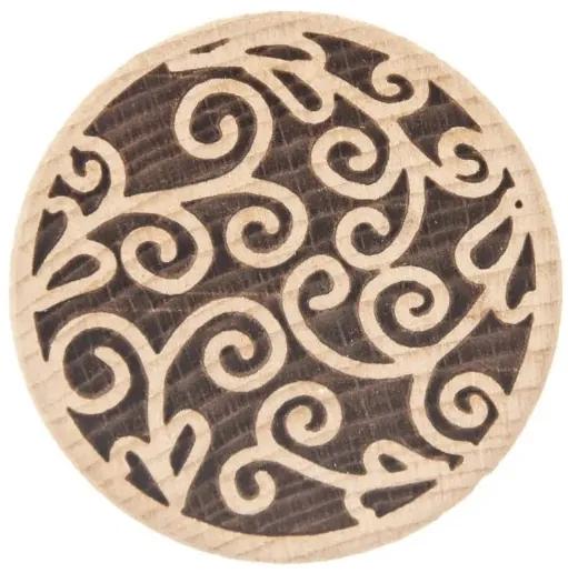 Orion Dřevěné razítko na těsto / motiv stonky / Ø 5,5 cm / bukové dřevo