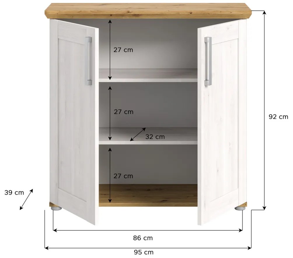 Skříňka Verona, 95 cm, modřín/dub artisan
