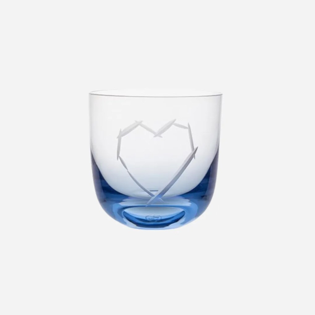 Broušená sklenice LOVE I Blue