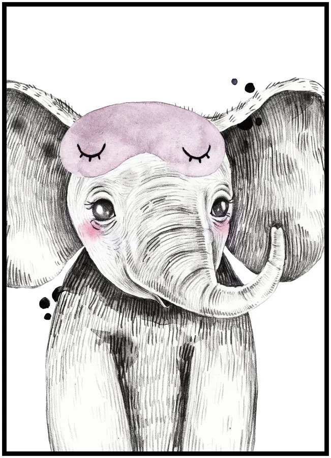 Plakát Sloník Rozměr plakátu: 40 x 50 cm, Varianta sloníka: Sloník s kytičkou