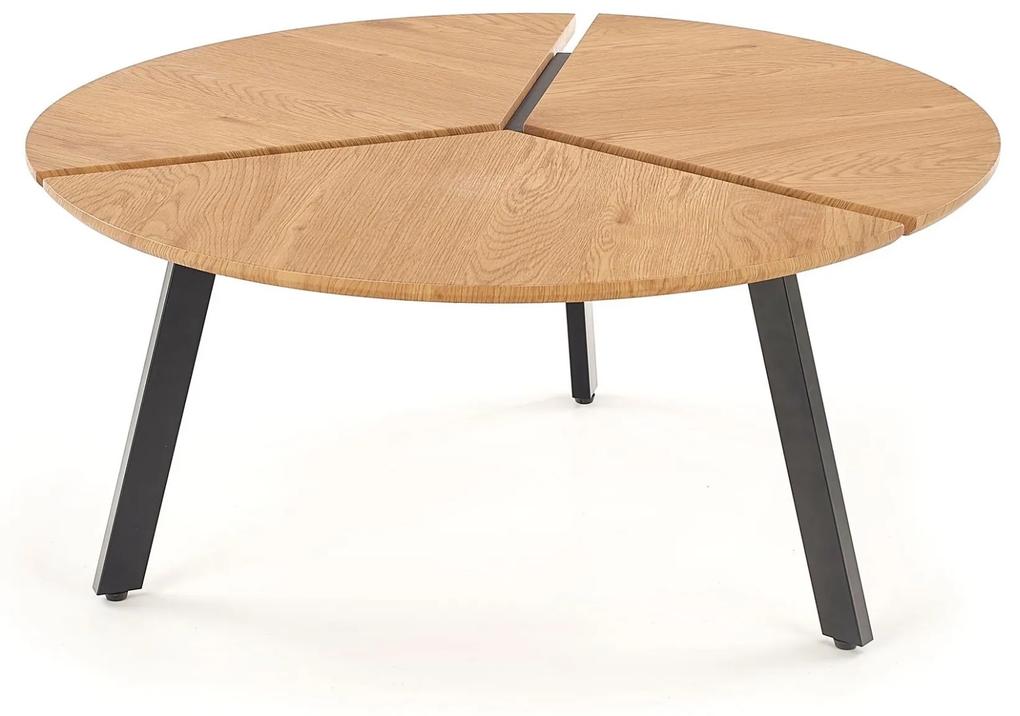 Geometrický konferenční stolek Industriální Dubová deska PAMELA