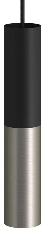 creative cables Tub-e14, bodový dvojitý kovový válec - stínidlo s objímkou E14 a s kroužky pro stínidlo Barva komponentu: Matná bílá-matná bronz