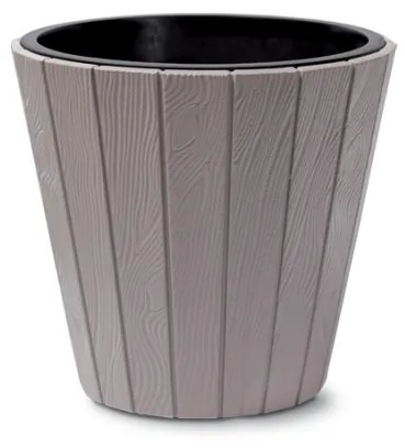 PROSPERPLAST Květináč - WOODE Průměr: 30 cm, Barva: mocca