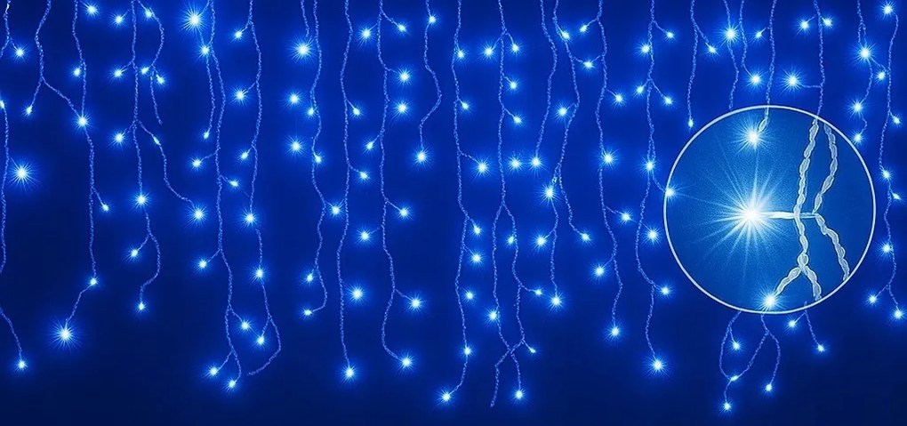Vánoční světýlka LED záclona FLASH modrá 500 LED