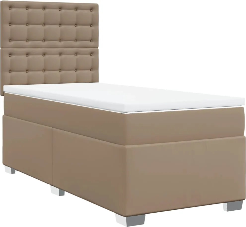 Box spring postel s matrací cappuccino 90x200 cm umělá kůže 3290707