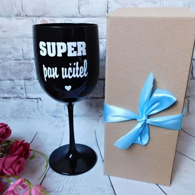 Sklenička Super pan učitel - černá