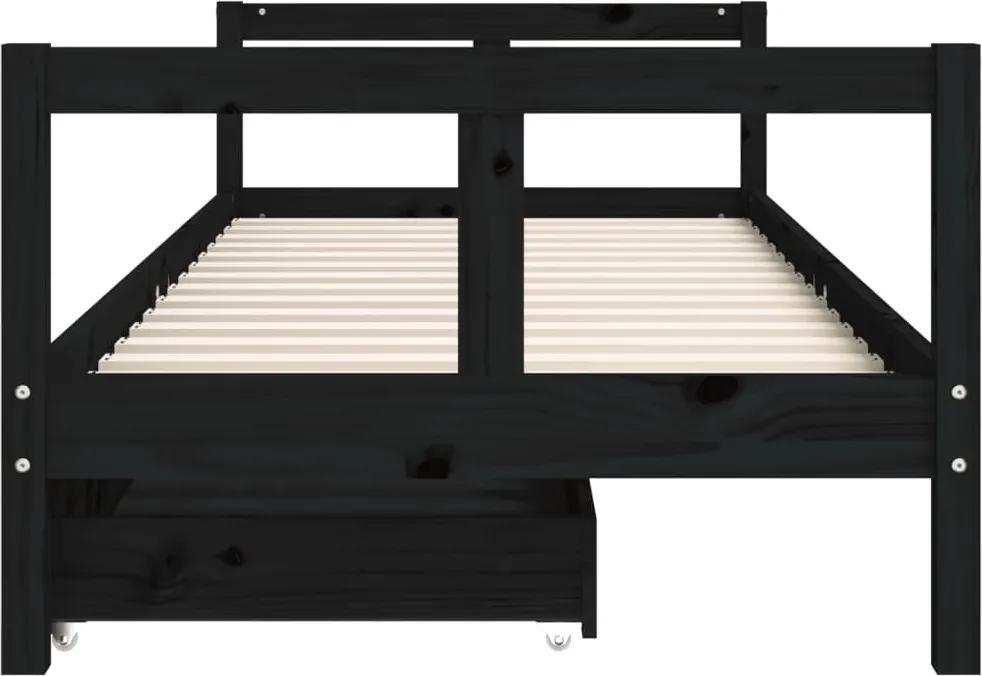 vidaXL Dětská postel se zásuvkami 80x200 cm masivní borové dřevo [834407] Barva: Bílá