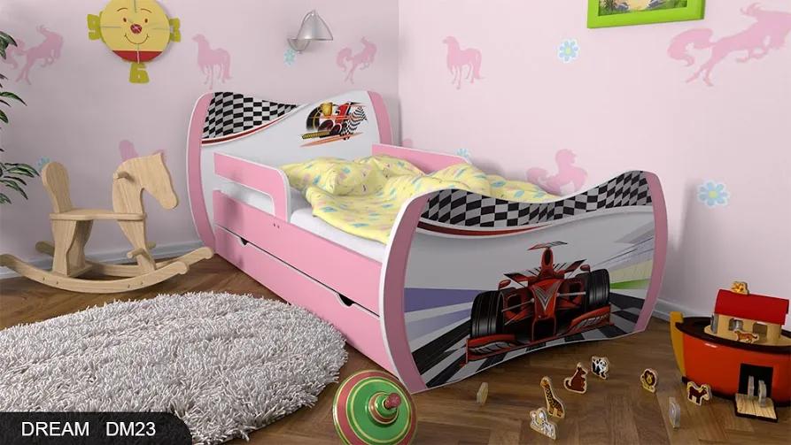 Dětská postel Dream vzor 23 140x70 cm růžová