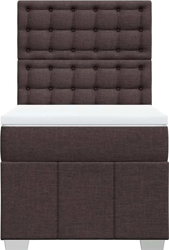 Box spring postel s matrací tmavě hnědá 90x200 cm textil 3291568