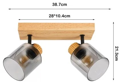 Brilagi - Bodové svítidlo HYGGE 2xE14/15W/230V kaučukovník/kouřová