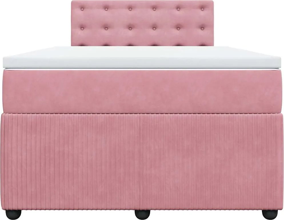 Box spring postel s matrací růžová 120x190 cm samet 3287703