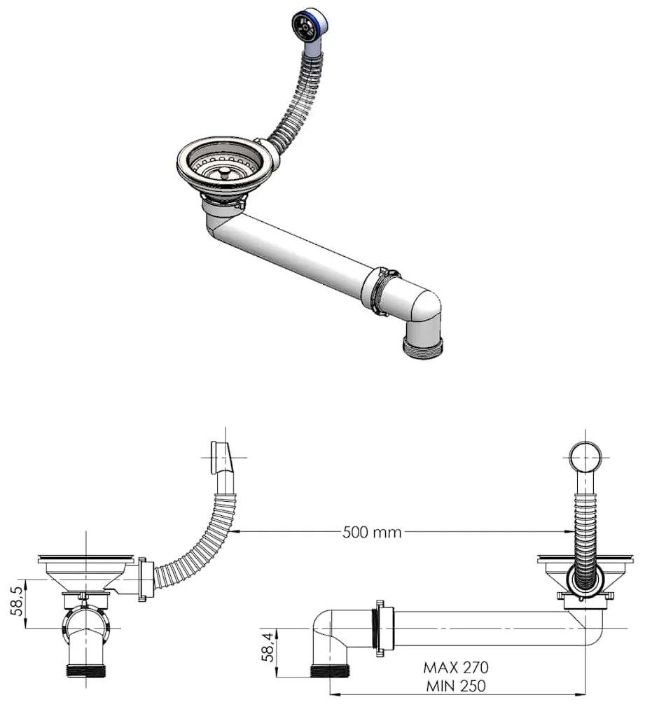 vidaXL Marketos Kuchyňský dřez single žulový černý