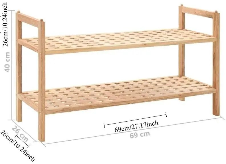 Botník, lavice na boty, ořechové dřevo, přírodní, NoBi DANY