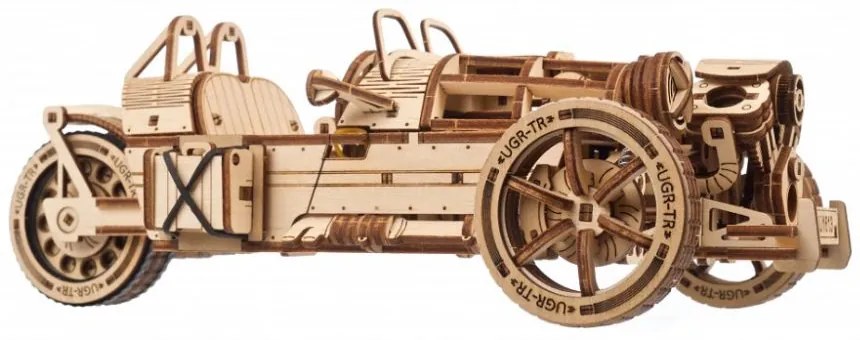 Ugears 3D dřevěné mechanické puzzle Tříkolka UGR-S